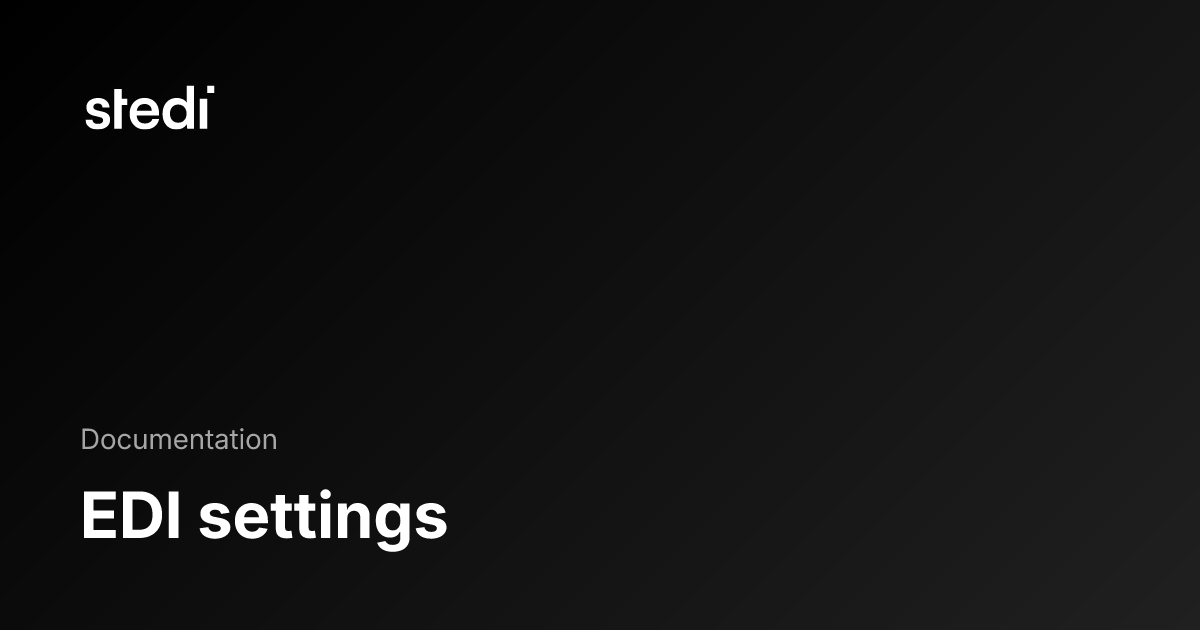 EDI settings