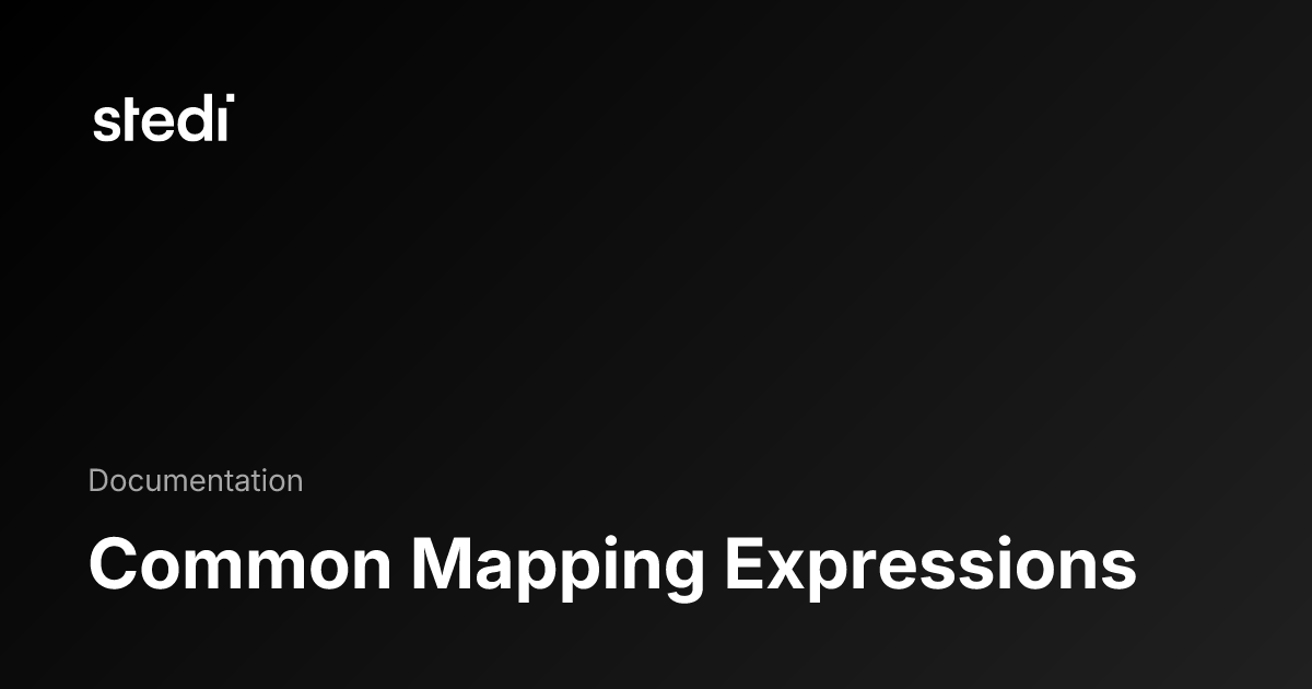 Common Mapping Expressions