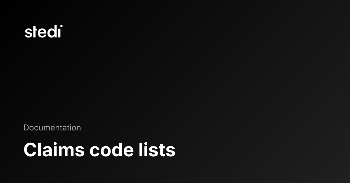 Claims code lists