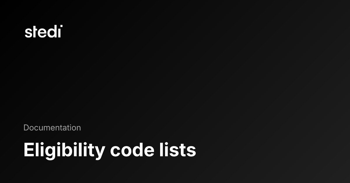 Eligibility code lists